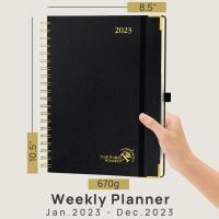 China Custom Wirebound Executive Weekly Monthly Planner 2023 6.5x8.5in FSC Paper for sale