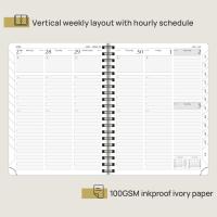 China 2023 Weekly Planner Spiral Softcover 8.5x6.5in 100gsm Paper Monthly Tabs for sale
