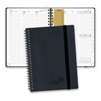 China Custom Black Softcover Spiral Bound Planner 2023 Daily Weekly Agenda 6.5x8.5in for sale