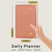 China 2023 A5 Daily Weekly Monthly Planner 80gsm Paper Pink Schedule Agenda for sale