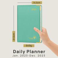 China A5 80gsm Paper 365 Days Daily Planner 2023 Customizable Green Schedule for sale