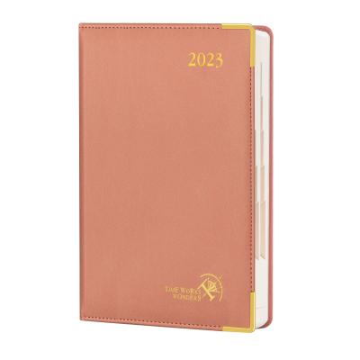 China 2023 A5 Daily Weekly Monthly Planner 80gsm Paper Pink Schedule Agenda for sale