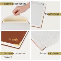 China A5 Hardcover Daily Planner 2023 Brown 80gsm Paper Yearly Monthly Agenda for sale