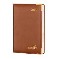 China A5 Hardcover Daily Planner 2023 Brown 80gsm Paper Yearly Monthly Agenda for sale
