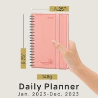 China Mini Spiral Weekly Planner 2023 2024 Pink 4.33x6.69in Daily Agenda for sale