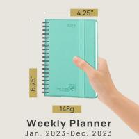 China FSC Certified 100GSM Paper 2023 Mini Weekly Planner Spiral Bound 6.75x4.25in for sale