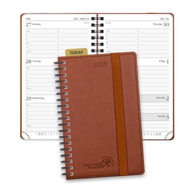 China Custom Mini Weekly Planner 2023 2024 6.75x4.25in Wire O Binding Daily Diary 100GSM Paper for sale