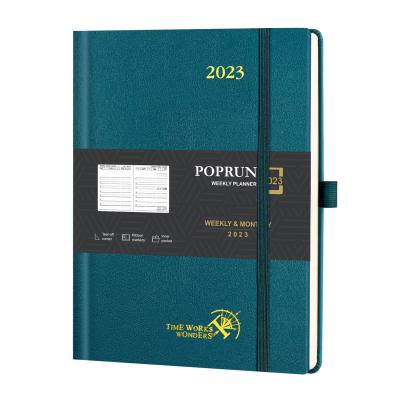 China Pacific Green 2023 Weekly Planner Vertical Layout Monthly Weekly Plan On 2 Pages Large for sale