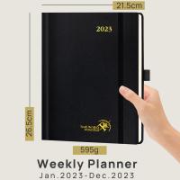 China Hardcover Weekly Planner 2023 2024 A4 100gsm Paper Monthly Agenda January to December for sale