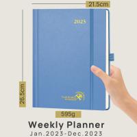 China 2023 A5 Daily Planner 1 Page Per Day FSC Paper Hardcover Light Blue for sale