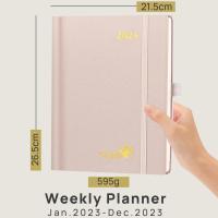 China Light Pink 2023 Weekly Planner Daily Weekly Schedule Quick Search Corners for sale