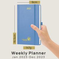 China Custom 2023 Weekly Planner Hard Cover A5 Student Agenda 100gsm Paper for sale