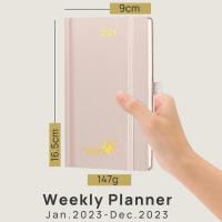 China FSC Certified Pink Student Weekly Planner 2023 Hard Cover 4.25x6.75 Inch for sale