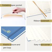 China Dotted Note Pages Student Weekly Planner Haze Blue Leatherette Paper for sale