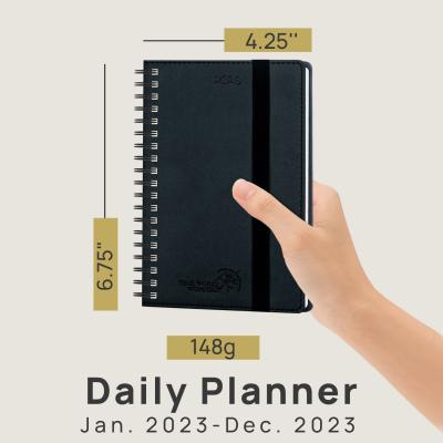 China Pocket Size Weekly Planner 2023 Vegan Leather Soft Cover 17x10.5 cm Custom for sale
