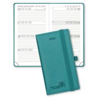 China Custom Vegan Leather Pocket Size Weekly Planner 16.5x9 cm 13 Month for sale