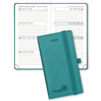 China Custom Vegan Leather Pocket Size Weekly Planner 16.5x9 cm 13 Month for sale