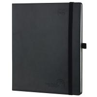 China 2024 Large Academic Weekly Year Planner 100GSM Ivory Paper Black Leather Cover 8.5x10.5 for sale