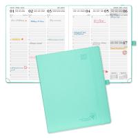 China Leatherette Paper Custom Academic Planner Large Writing Space Green for sale