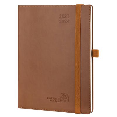China Custom Offset Printing Weekly Monthly Planner 6.5x8.5 Inch Soft Cover Removable Pen Loop for sale