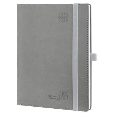 China 2024 POPRUN Medium Academic Planner Custom Grey Weekly Schedule Large Writting Space for sale
