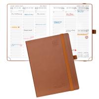China Custom Offset Printing Weekly Monthly Planner 6.5x8.5 Inch Soft Cover Removable Pen Loop for sale