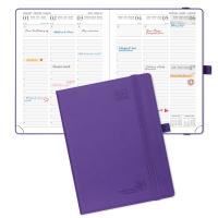 China Custom Weekly Planner 2024 Medium 6.5x8.5 Inches Purple Soft Cover Academic Agenda for sale