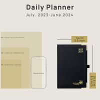 China Custom A5 PU Hardcover Academic Planner 2024 150 Pages 80gsm Ivory Paper for sale
