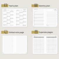 China Custom A5 PU Hardcover Academic Planner 2024 150 Pages 80gsm Ivory Paper for sale