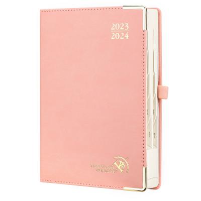 China Custom PU Leather Academic Planner A5 Size 150 Pages 2024 Daily Agenda for sale