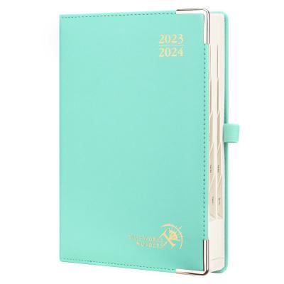 China Custom A5 2024 Academic Weekly Planner Hardcover 150 Pages PU Leather for sale