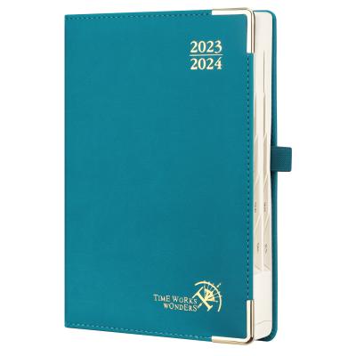 China Custom Academic Planner A5 80gsm Ivory Paper PU Hardcover 160 Pages Daily Planner for sale