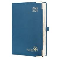 China Custom A5 PU Hardcover Academic Planner 2024 150 Pages 80gsm Ivory Paper for sale