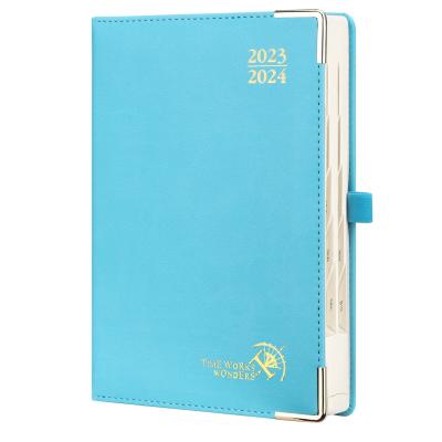 China Custom A5 PU Leather Academic Planner 2024 Weekly Agenda FSC Certified for sale