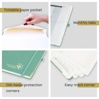 China Hardcover Spiral Custom Academic Planner 2023 A4 100GSM Ivory Paper Light Green for sale