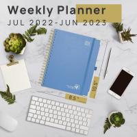 China Custom 12-Month Academic Planner July 2023-June 2024 A4 8.5x10.5 Inch Vertical Hourly Weekly for sale