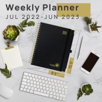 China A4 100GSM Paper 12 Month Weekly Planner 2023 Black Spiral Hardback for sale