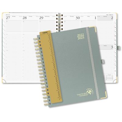 China Grey Hardback Spiral Custom Weekly Executive Academic Planner 2023 for sale
