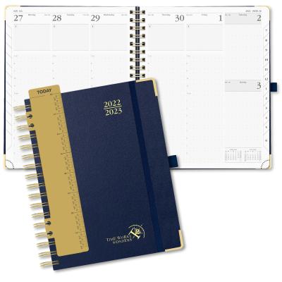 China Weekly Planner Jul. 2023 - Jun. 2023 Navy Blue Hardback Spiral Weekly Planner for sale