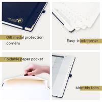 China Weekly Planner Jul. 2023 - Jun. 2023 Navy Blue Hardback Spiral Weekly Planner for sale
