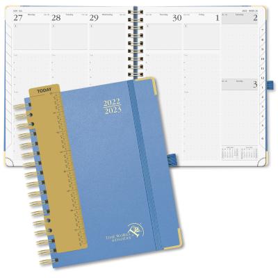China Hardback Weekly Planner Jul 2023 Jun 2024 Light Blue 100GSM Paper Monthly Perspective for sale