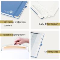 China Hardback Weekly Planner Jul 2023 Jun 2024 Light Blue 100GSM Paper Monthly Perspective for sale