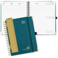 China Custom 12-Month Planner July 2023-June 2024 A5 100GSM Inkproof Paper Pacific Green for sale