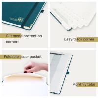 China Custom 12-Month Planner July 2023-June 2024 A5 100GSM Inkproof Paper Pacific Green for sale