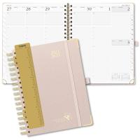 China Hardcover Spiral Medium Academic Planner Light Pink For Student Use for sale