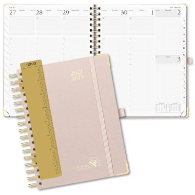 China Hardcover Spiral Medium Academic Planner Light Pink For Student Use for sale