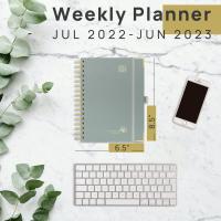 China Medium Planner Jul. 2023 - Jun. 2023 Grey with Hourly Schedule and Monthly Tabs for sale