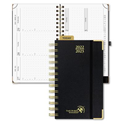 China Tiny Hardcover Weekly Planner 6x8 Inch with Hourly Schedule and Monthly Tabs for sale