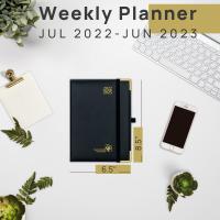 China Weekly Planner 2023 2023 Black 6.5 x 8.5 Inch Vertical Hourly Schedule Monthly Plans for sale