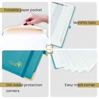 China Weekly Planner 2023 Donau Blue Vertical Hourly Schedule 100GSM Ivory Paper Vegan Leather for sale